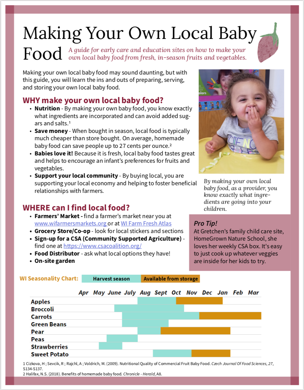 Making Your Own Local Baby Food