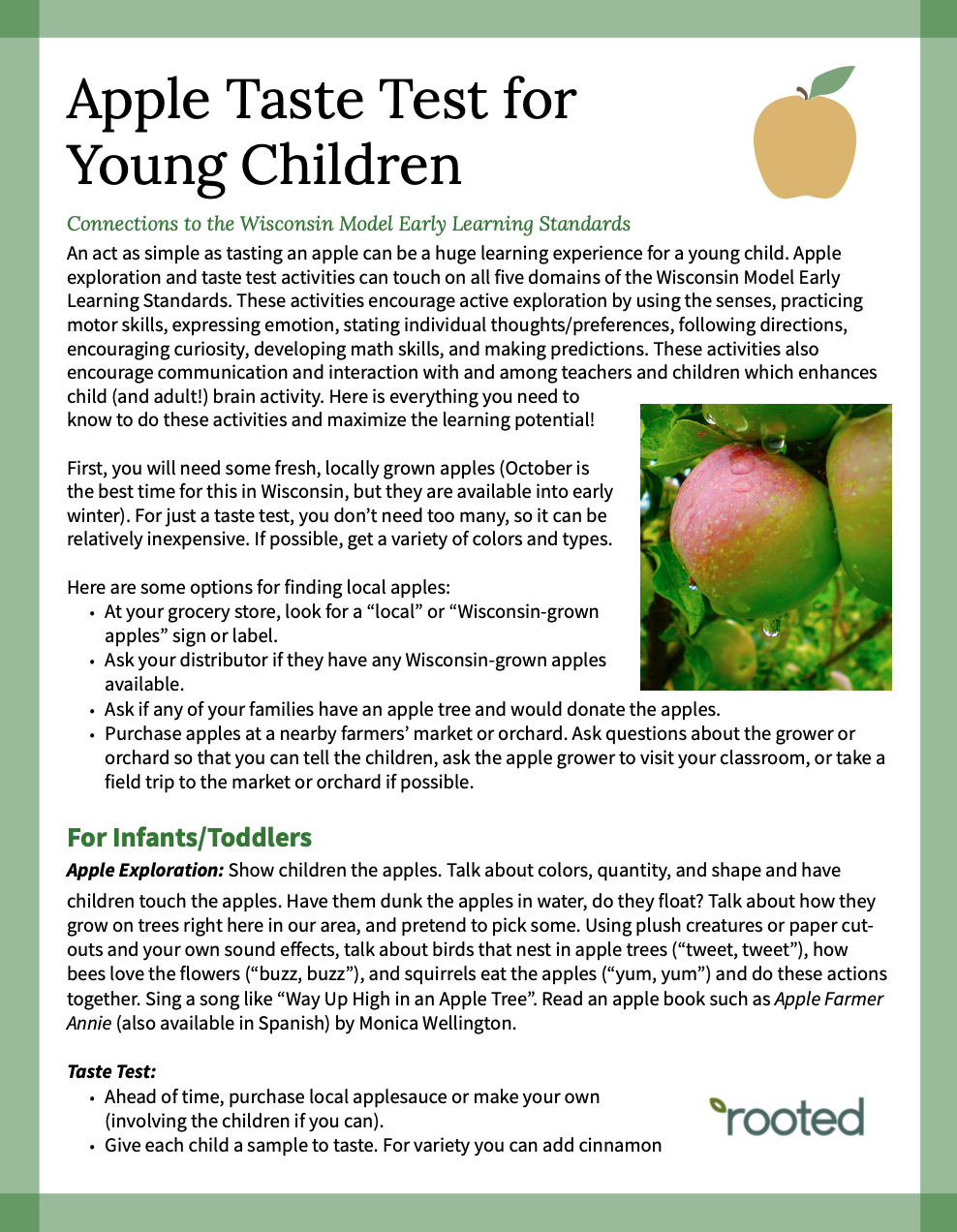 Apple Taste Test for Young Children